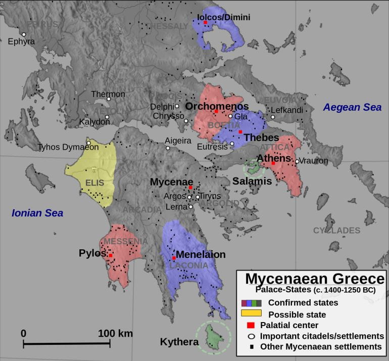 Mycenaean Civilization Map